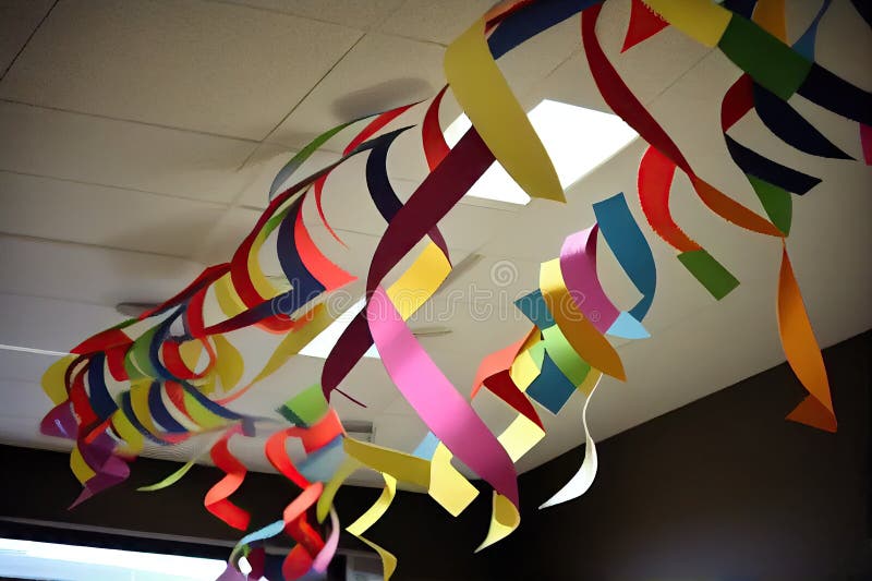 Paper Streamer Hanging from the Ceiling, Adding a Festive Touch To Any ...