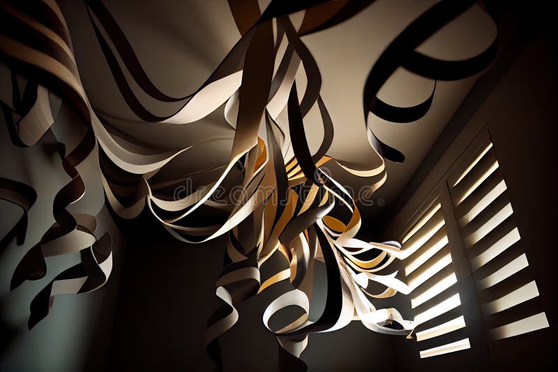 Hanging Paper Flowers Creating a Floating Garden Stock Image - Image of ...