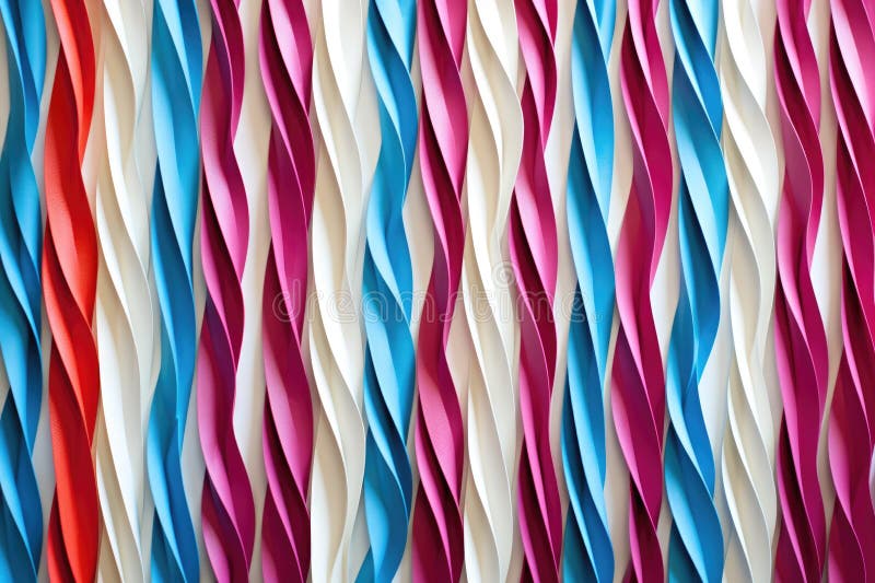 Paper Streamers Arranged in a Pattern on a Plain Background for Graphic ...