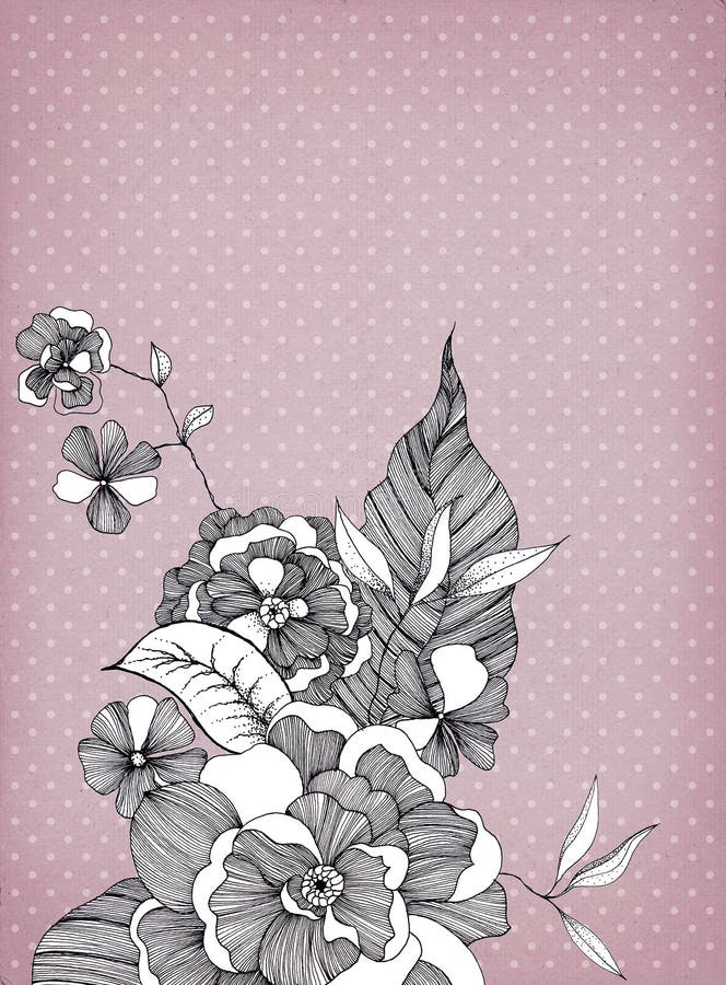 Paper Structure Background with Floral Pattern Stock Illustration ...