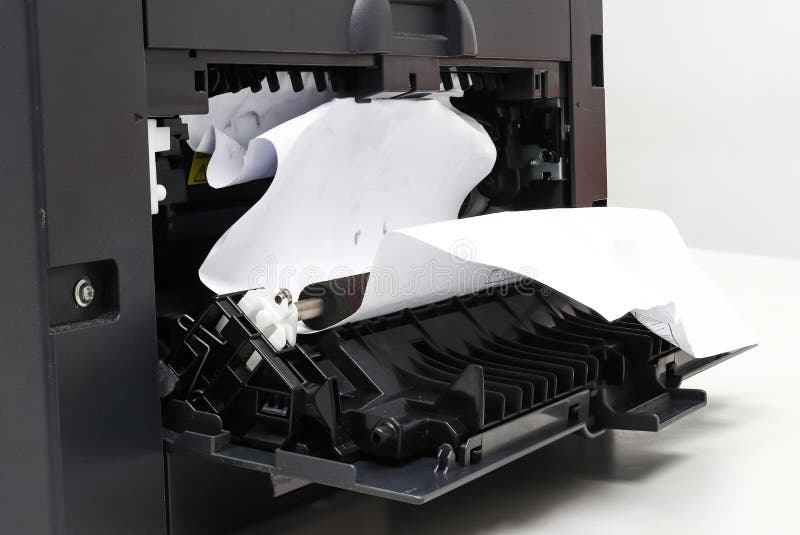 Paper Stuck, Paper Jam in Printer at Office Stock Photo - Image of ...