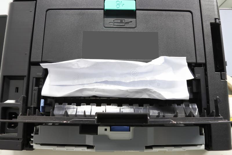 Paper Stuck, Paper Jam in Printer Stock Photo - Image of irritated ...