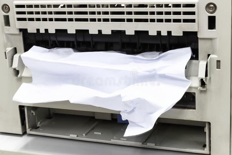Paper Stuck, Paper Jam in Printer Stock Photo - Image of refill, stuck ...
