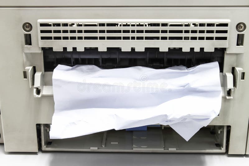 Paper Stuck, Paper Jam in Printer Stock Photo - Image of paper, fixing ...