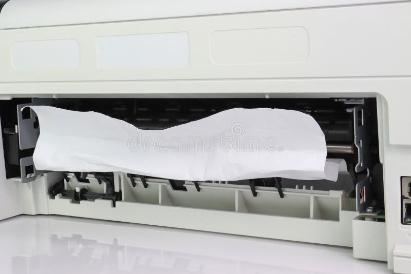 Paper Stuck, Paper Jam in Printer at Office Stock Image - Image of ...