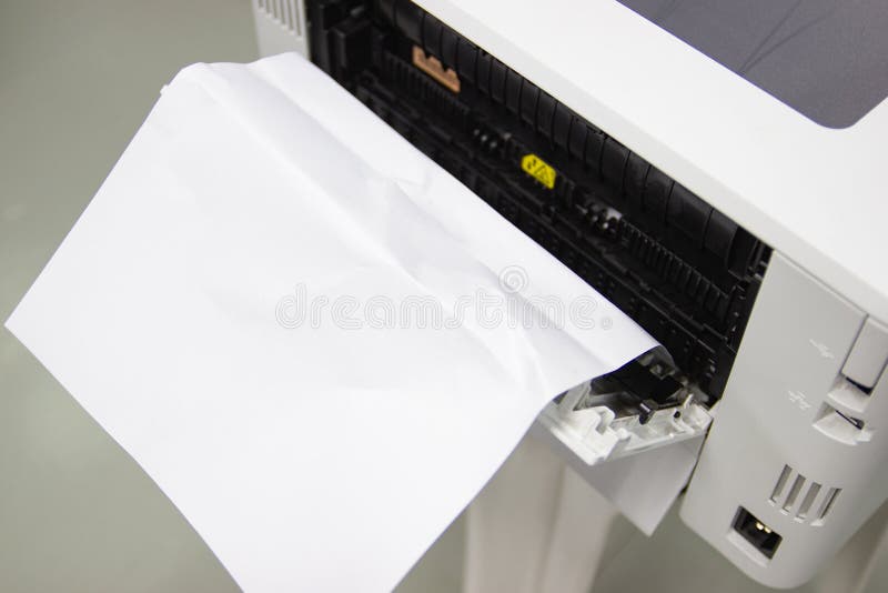 Paper A4 Stuck in Printer at Office Stock Image - Image of paper ...