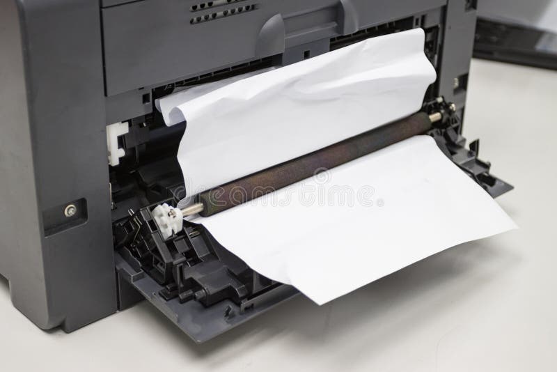 Paper A4 Stuck in Printer at Office, Concept Repair Stock Photo - Image ...