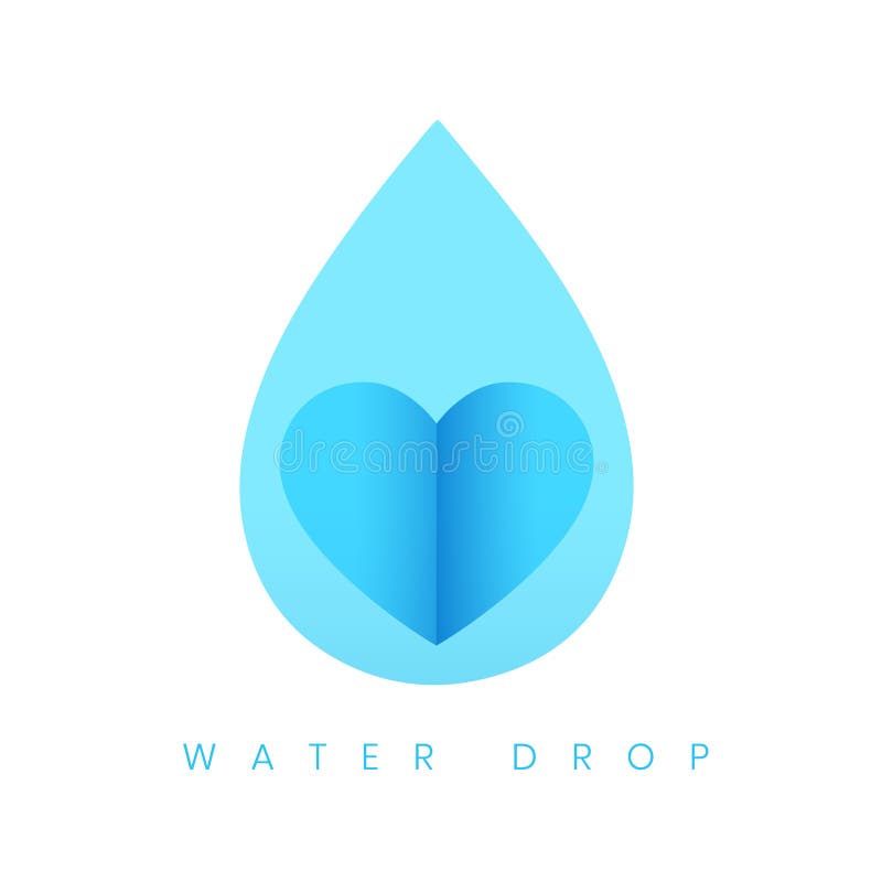 Paper Style Blue Rain Droplet Backdrop with Heart Design Stock Vector ...