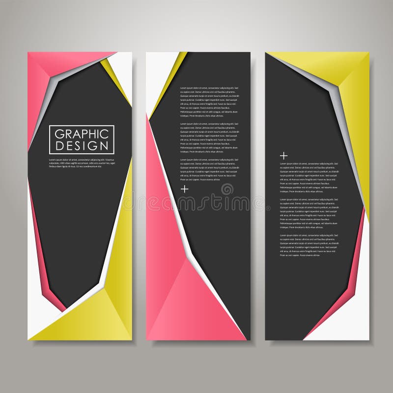 Paper Style Design for Banners Set Template Stock Vector - Illustration ...