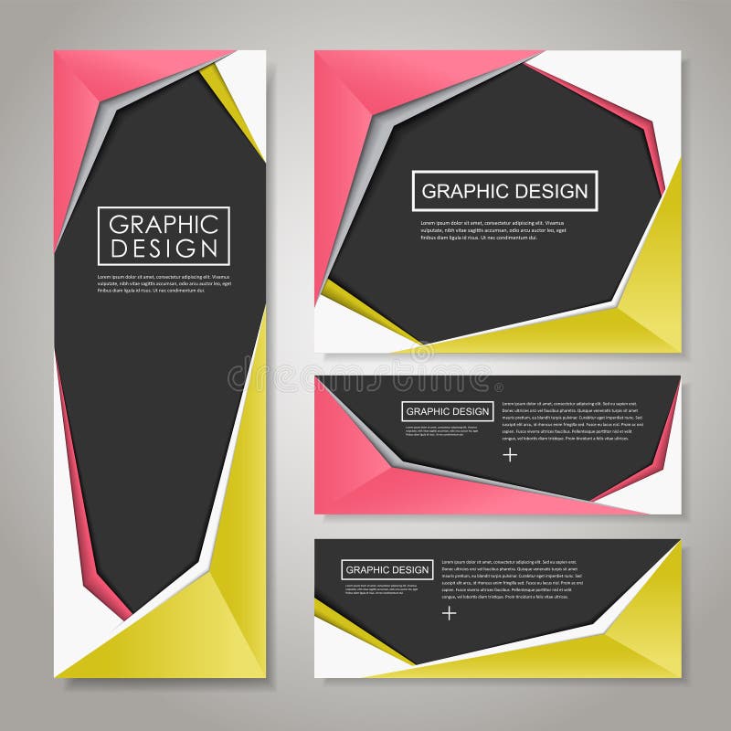 Paper Style Design for Banners Set Template Stock Vector - Illustration ...