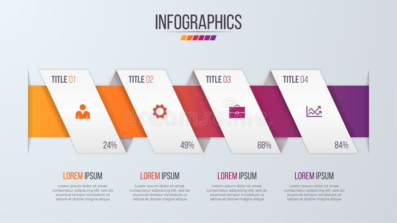 Paper Style Infographic Timeline Design Template with 4 Steps. Stock ...