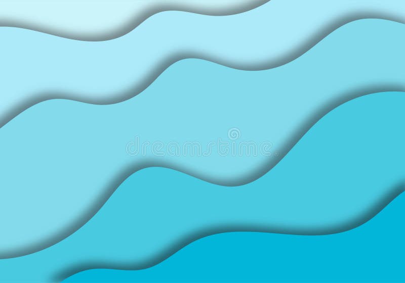 Paper Style Sea Waves World Ocean Day Background Stock Illustration ...