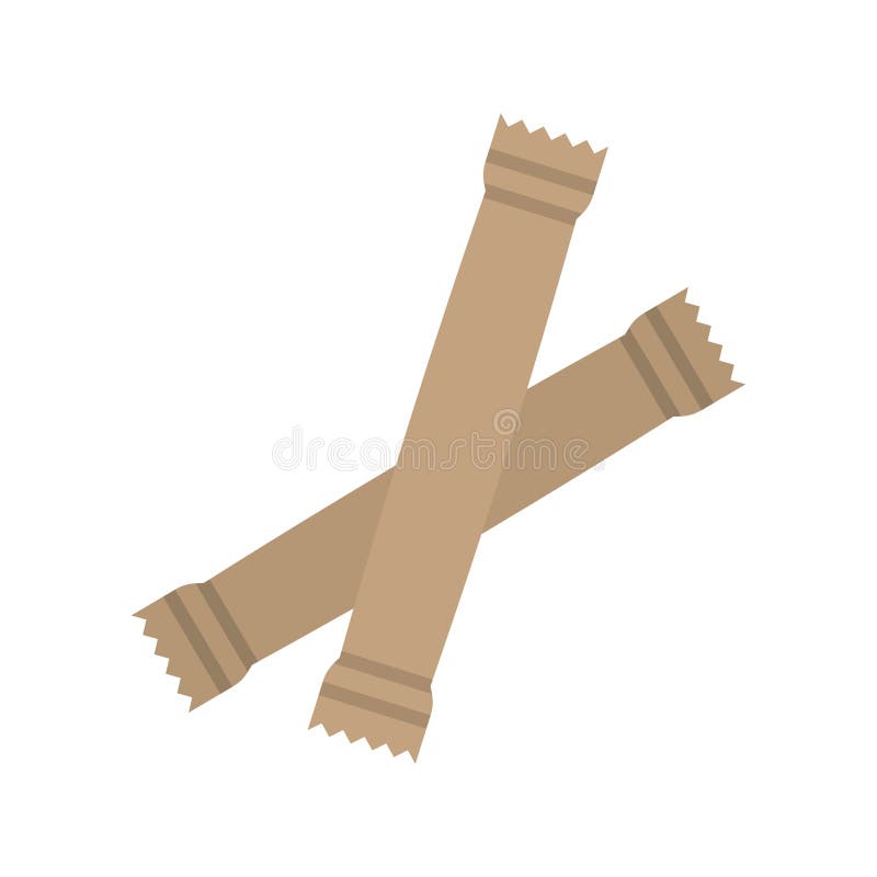 Paper Sugar Stick Icon, Sugar Sachet Packaging. Disposable Packaging ...