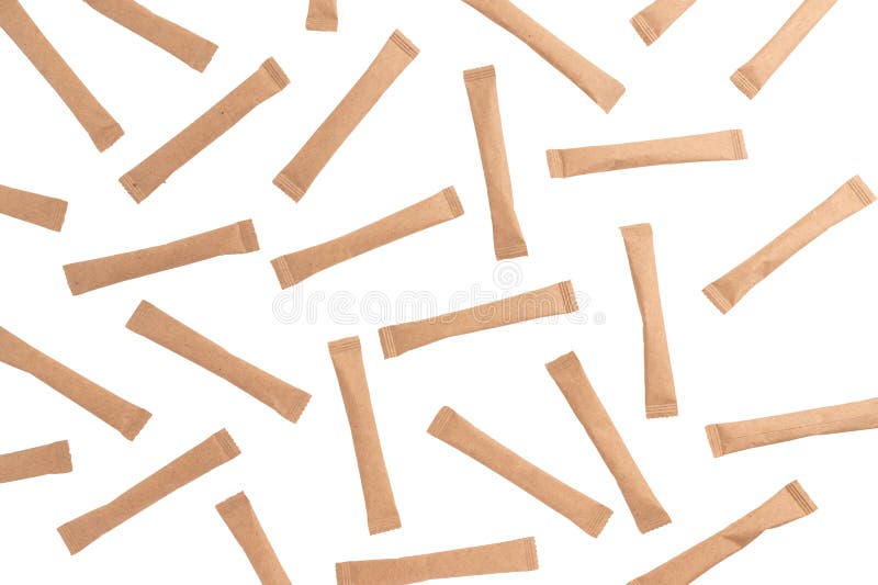 Paper Sugar Sticks Isolated on White Background Stock Photo - Image of ...