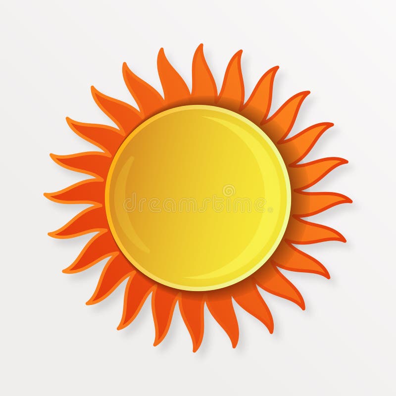 Paper Sun in Blue Sky and White Clouds Vector Stock Vector ...