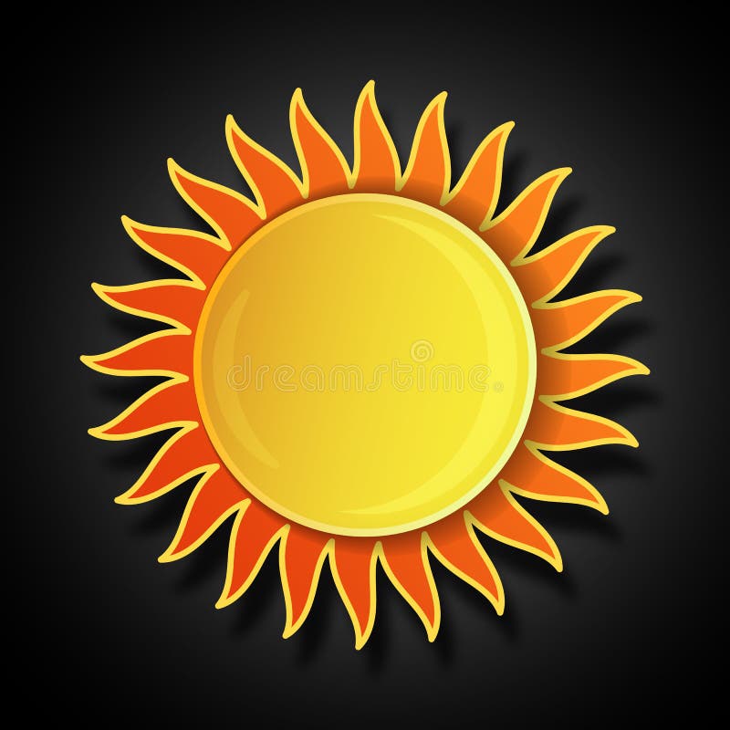 Paper Sun in Blue Sky and White Clouds Vector Stock Vector ...