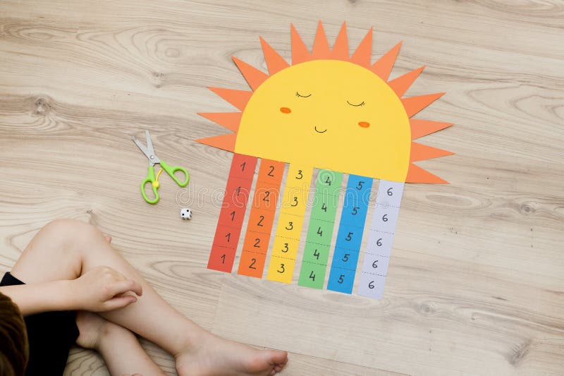 Paper Sun with Numbers from One To Six. Stock Photo - Image of ...
