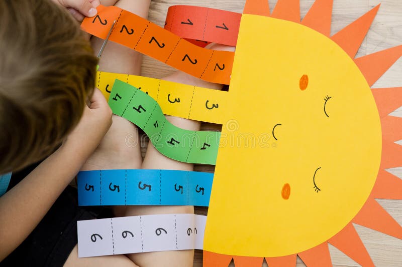 Paper Sun with Numbers from One To Six. Stock Image - Image of game ...