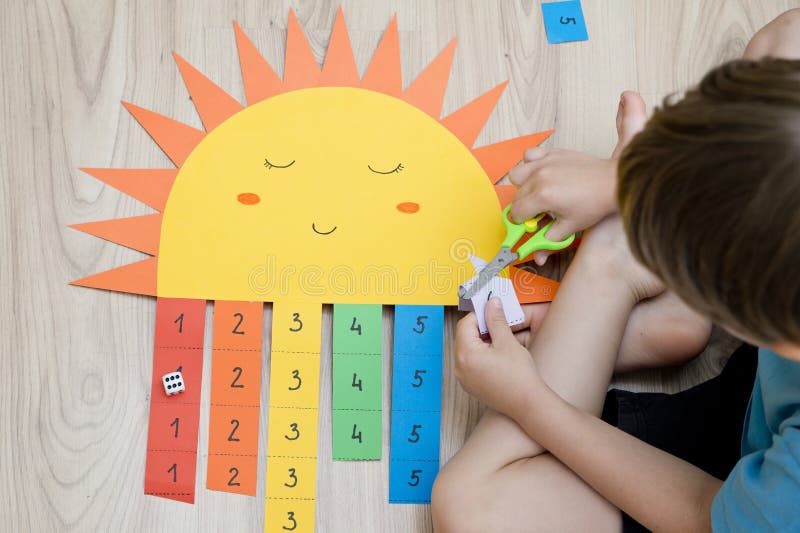 Paper Sun with Numbers from One To Six. Stock Photo - Image of smart ...