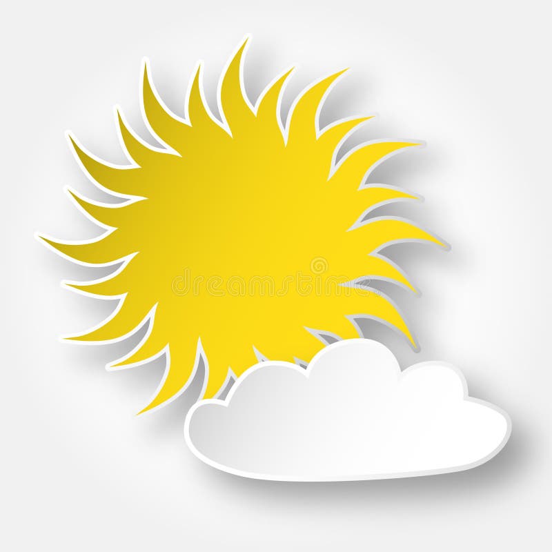 Paper sun on the sky stock vector. Illustration of symbol - 71225785
