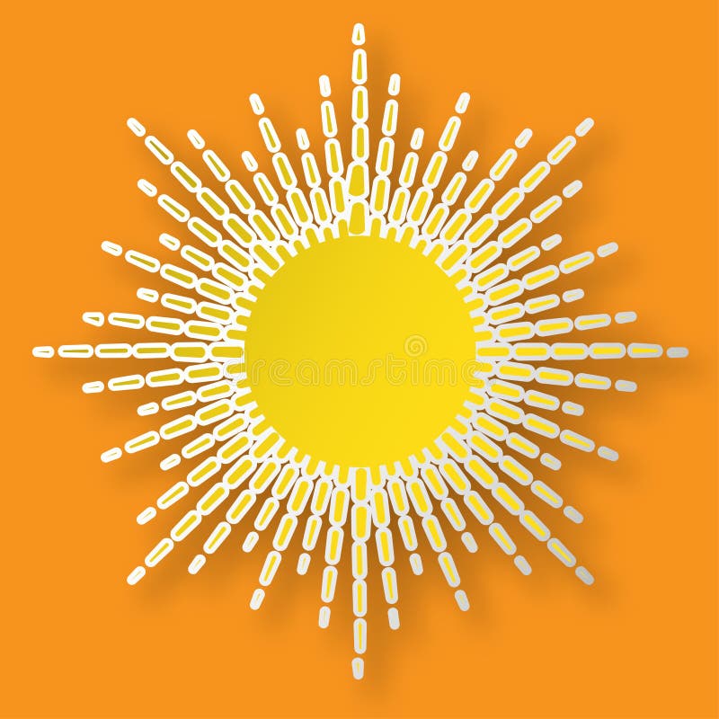 Paper sun on the sky stock vector. Illustration of paper - 89852749