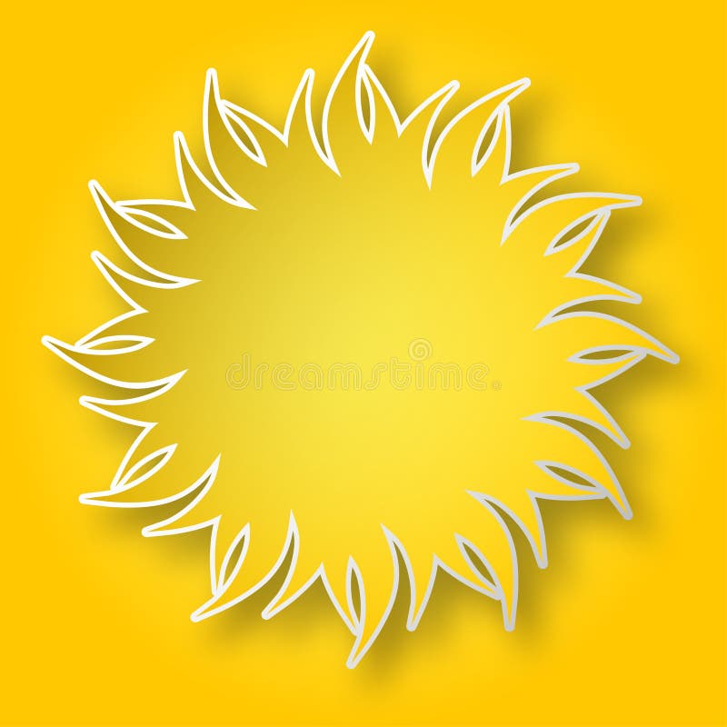 Paper sun on the sky stock vector. Illustration of shadow - 167801722