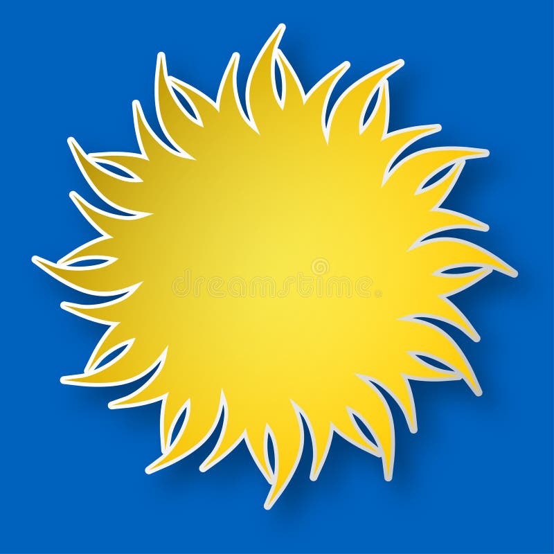 Paper sun on the sky stock vector. Illustration of nature - 153921724