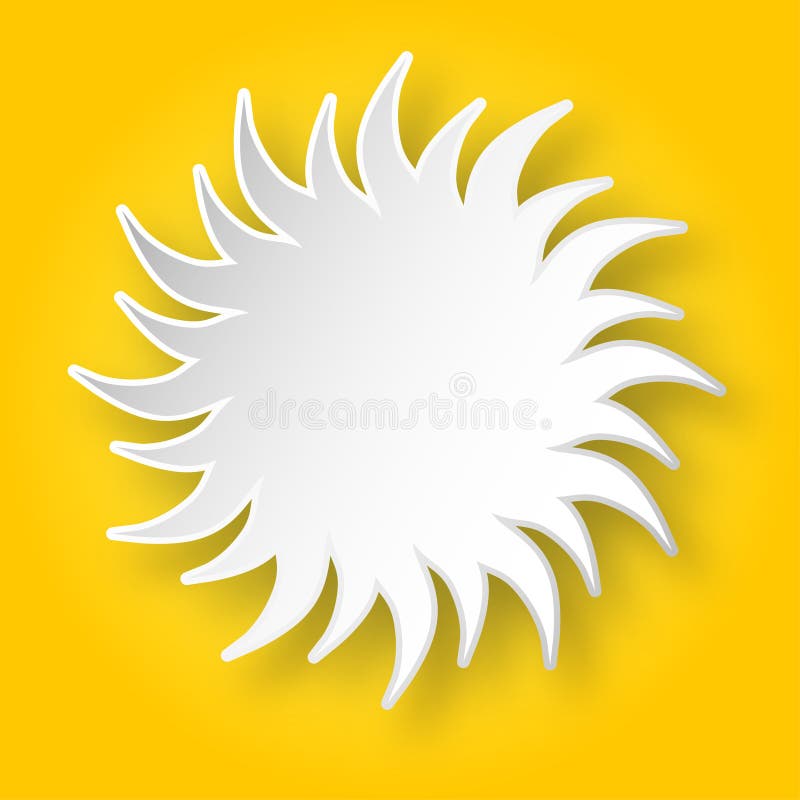 Paper sun on the sky stock vector. Illustration of color - 163214438