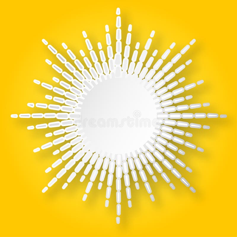 Paper sun on the sky stock vector. Illustration of weather - 182520308