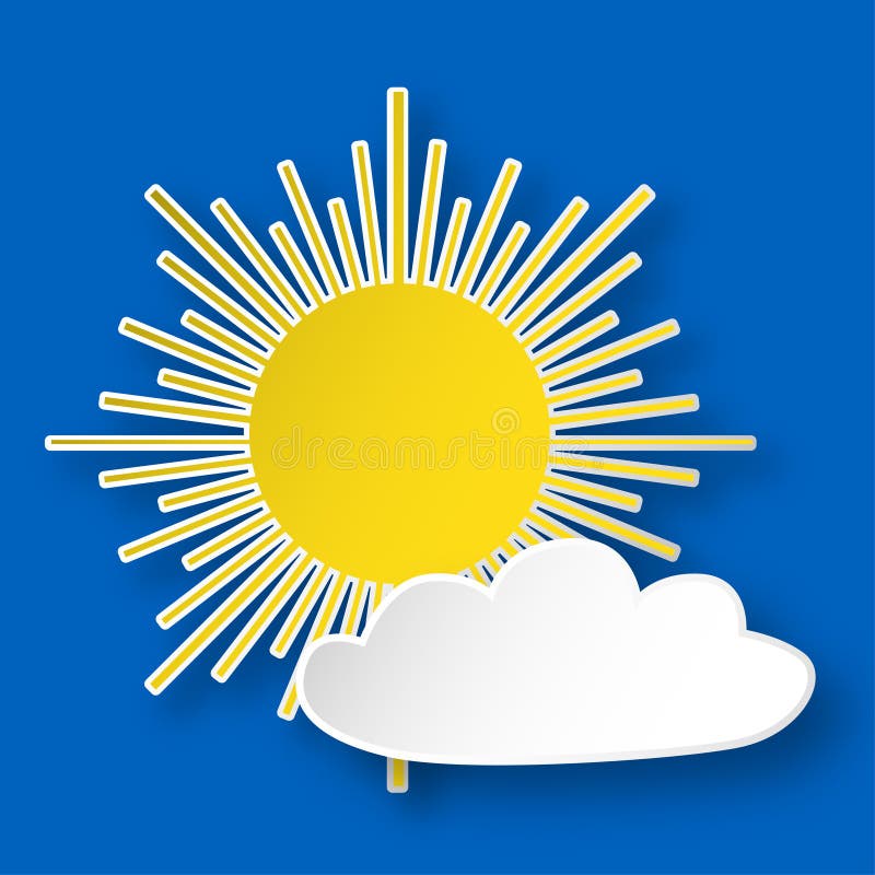 Paper sun on the sky stock vector. Illustration of blue - 54071121