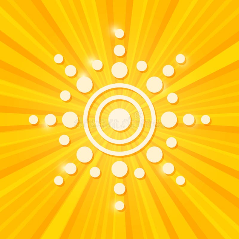 Paper Sun on Stripe Yellow Background Stock Vector - Illustration of ...