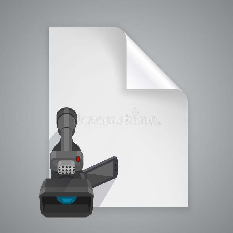 Paper symbol camera stock vector. Illustration of microphone - 61393349