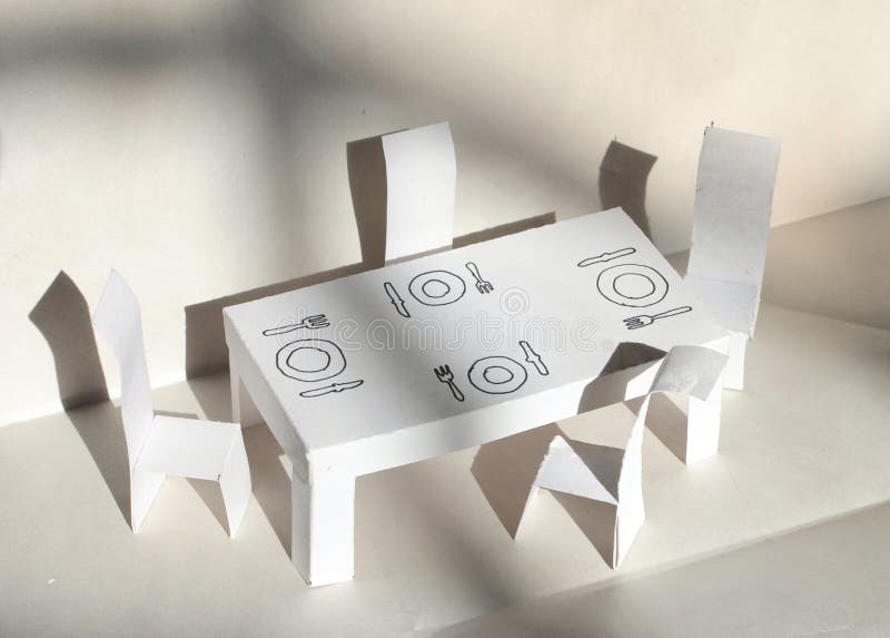 Paper table stock image. Image of white, conceptual, utensils - 19751737