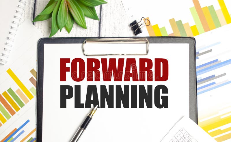 Paper Tablet, Charts, Pen and Forward Planning Words Stock Image ...