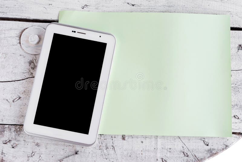 Paper with Tablet Text Frame Stock Image - Image of digital, card: 50120113