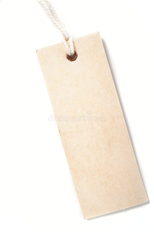Blank Old Paper Price Tag or Label Isolated on Stock Photo - Image of ...