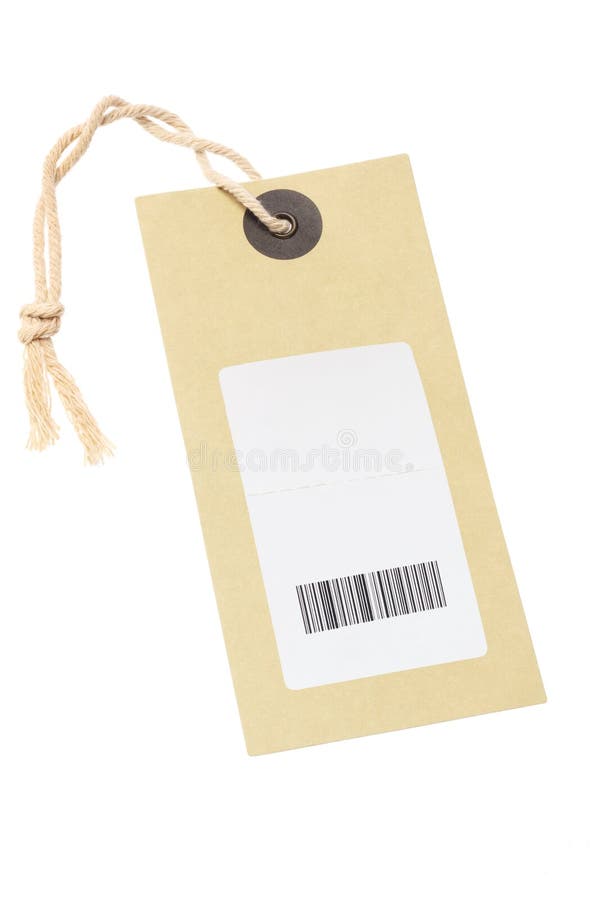 Paper Tag with Bar Code Sticker Stock Image - Image of close, label ...