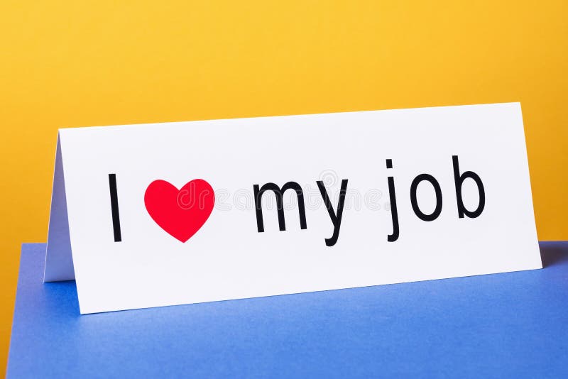 Paper Tag with Text on the Table Close Up. Favorite Job Concept Stock ...