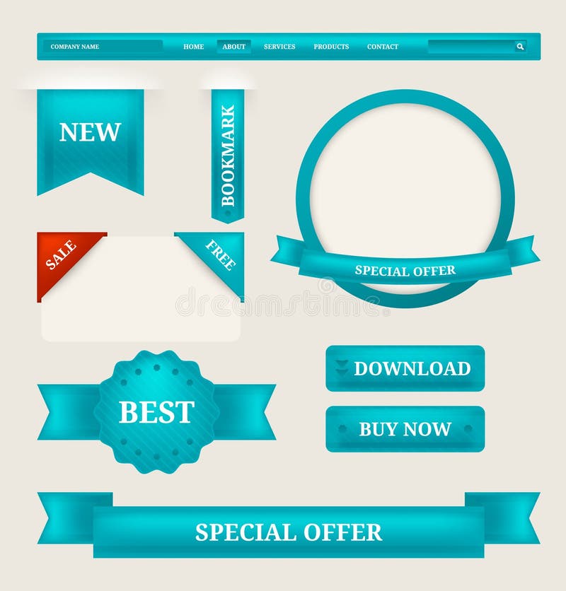 Paper Tags, Labels Web Design Elements Stock Vector - Illustration of ...