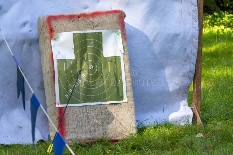 Paper Target for Archery. Target with an Arrow. Concept Stock Image ...