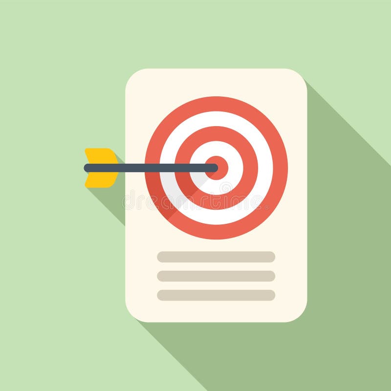 Paper Target Management Icon Flat Vector. Risk Strategy Stock Vector ...