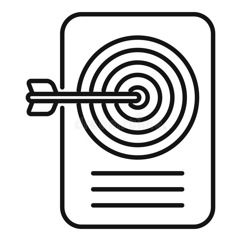 Paper Target Management Icon Outline Vector. Risk Strategy Stock Vector ...