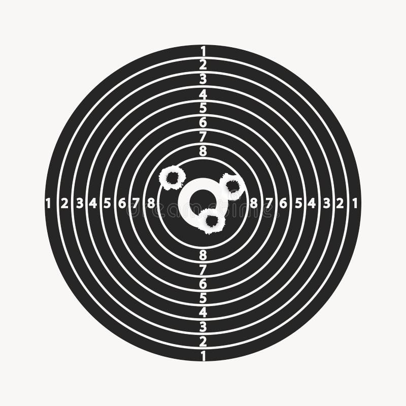 Paper Target with Precise Hits in the Center Vector Illustration Stock ...