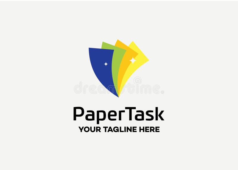 Paper Task Logo Design Template Stock Vector - Illustration of design ...