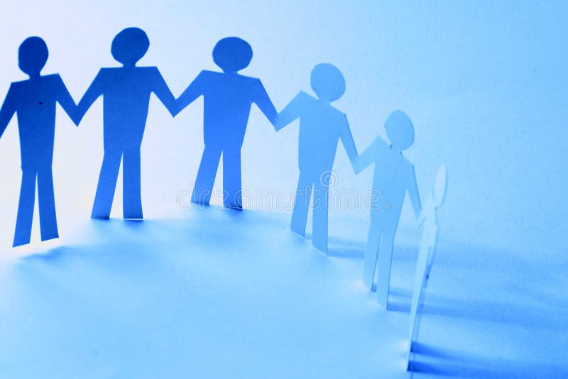 Paper Doll Cut Outs Standing Stock Photo - Image of meeting, cutout ...