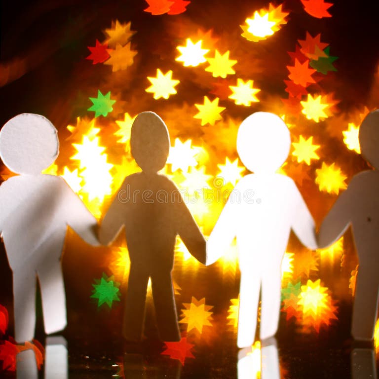 Paper team stock image. Image of linked, gold, chain, blur - 7002977