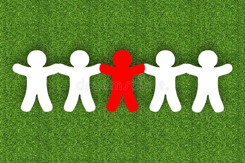 Paper People Colored with Markers Isolated on White Background Stock ...