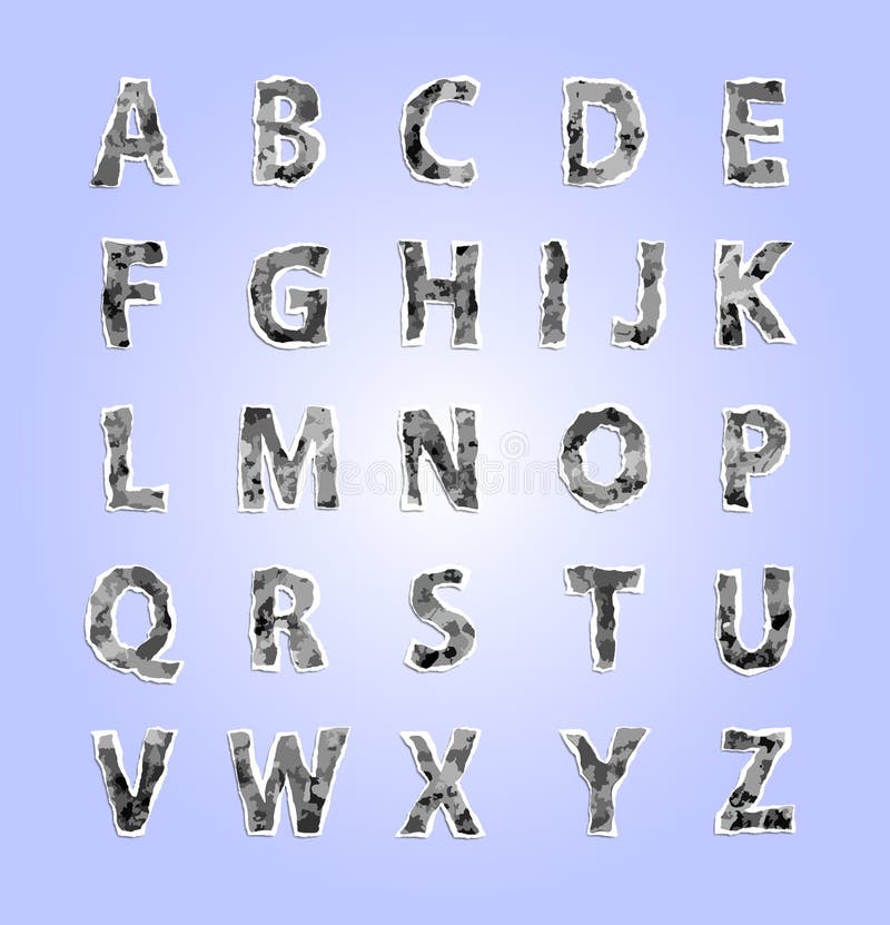 Paper Tear Number and Alphabet Stock Vector - Illustration of ...