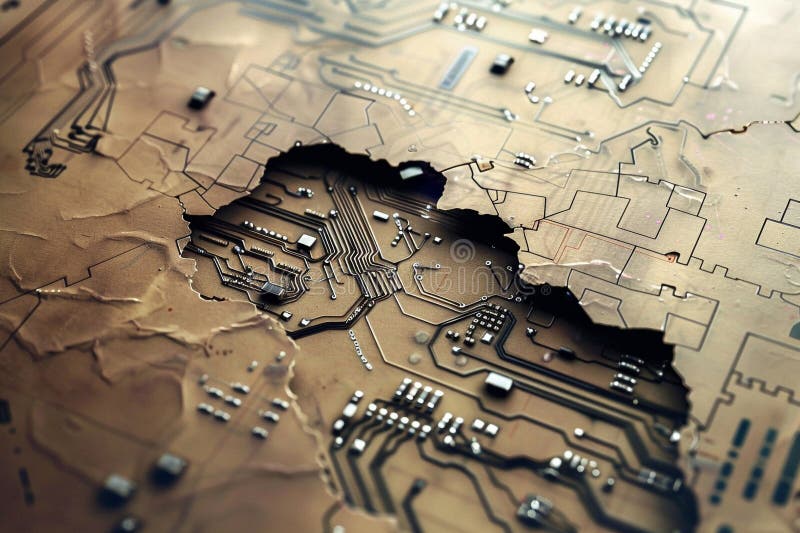 Paper Tear Opening To a Digital World Circuitry and Codes Tech Forward ...