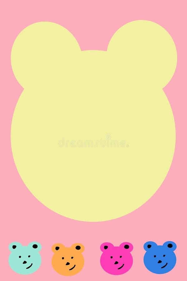 Paper Template Cute Bear Cartoon Note Illustration Template Design ...